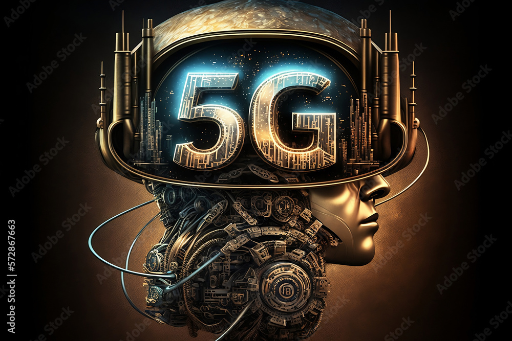 5g Technology Connects The Entire City Future Technology Display