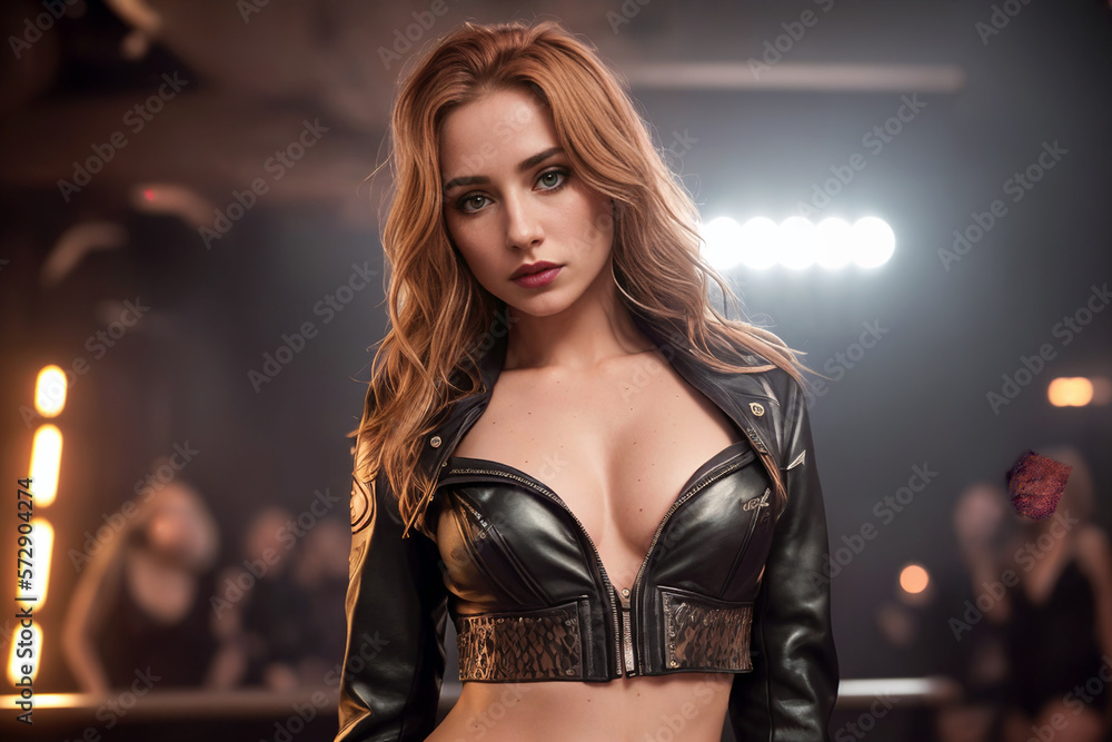 Beautiful sexy woman in lingerie in a nightclub. Generative AI Stock Illustration | Adobe Stock