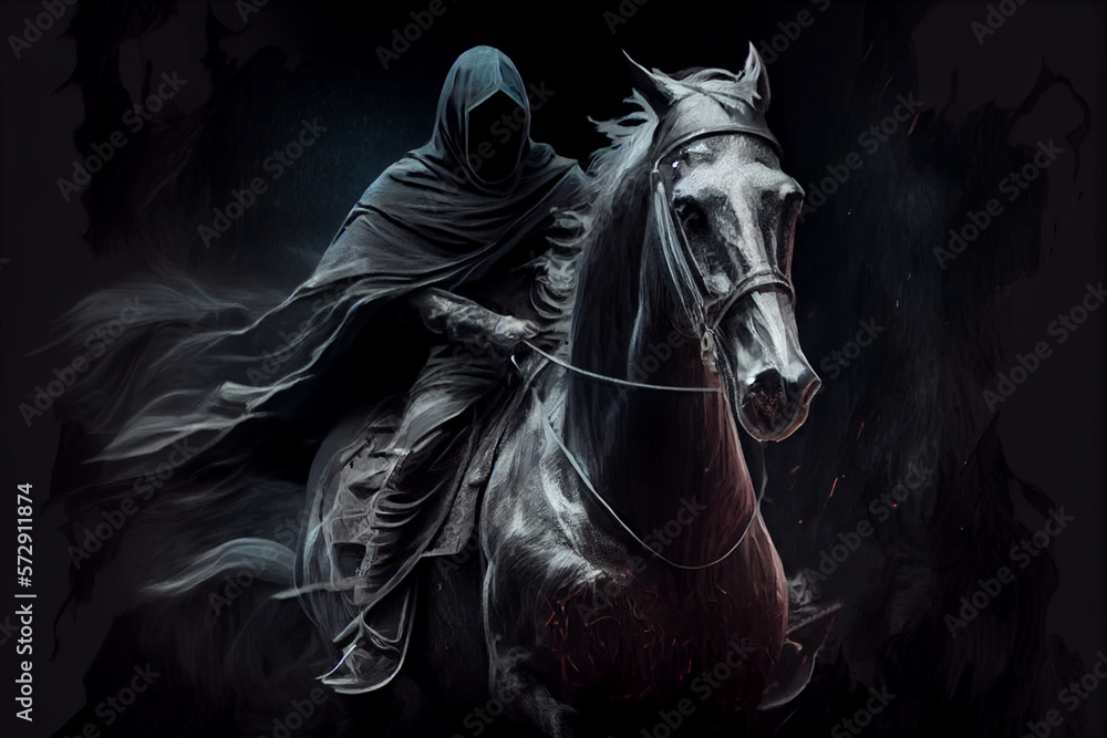 scary dark knight on the black horse character design concept created ...
