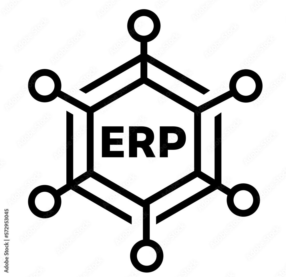ERP system icon, Enterprise resource planning vector. Business ...