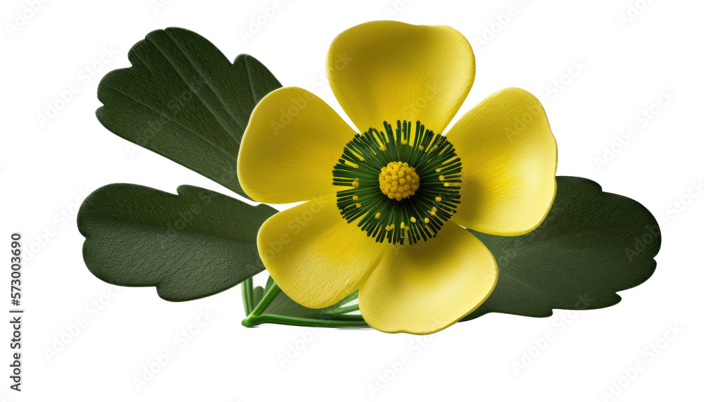 Yellow Buttercup Flower illustration, Isolated, Transparent background ...