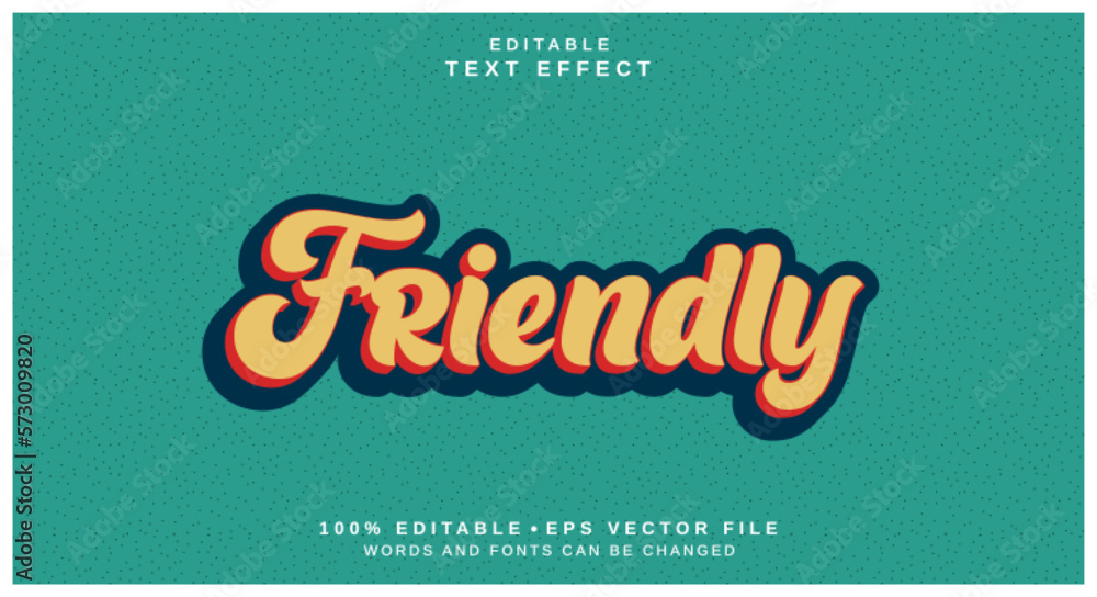 Vector de Stock Editable text style effect - Friendly text style theme ...
