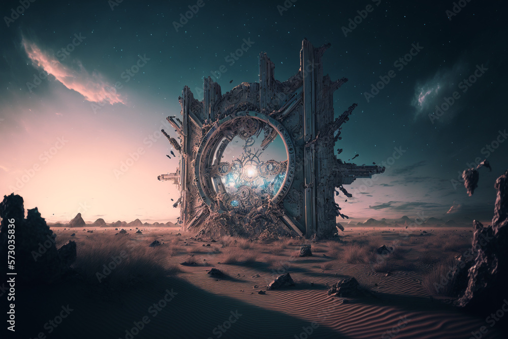 Psychedelic Futuristic Camera Building: High-Tech Digital Device AI ...