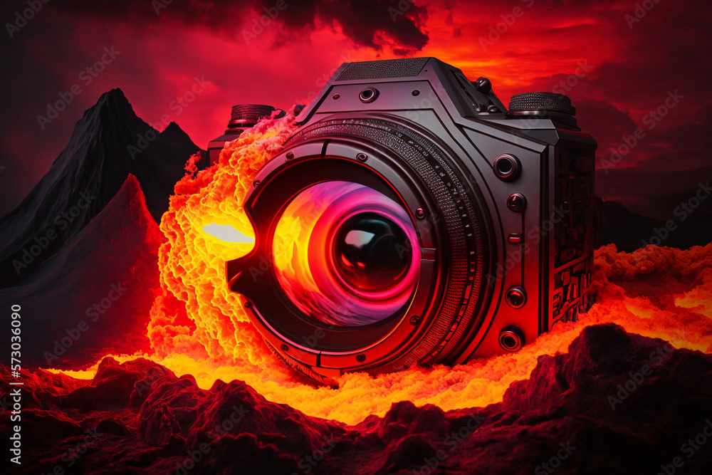 Psychedelic Futuristic Camera: High-Tech Digital Device AI-Generated ...