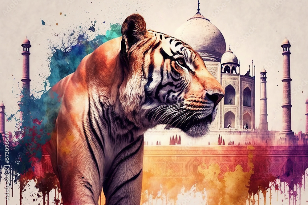 Tiger Happy Holi colorful background. Festival of colors, colorful ...