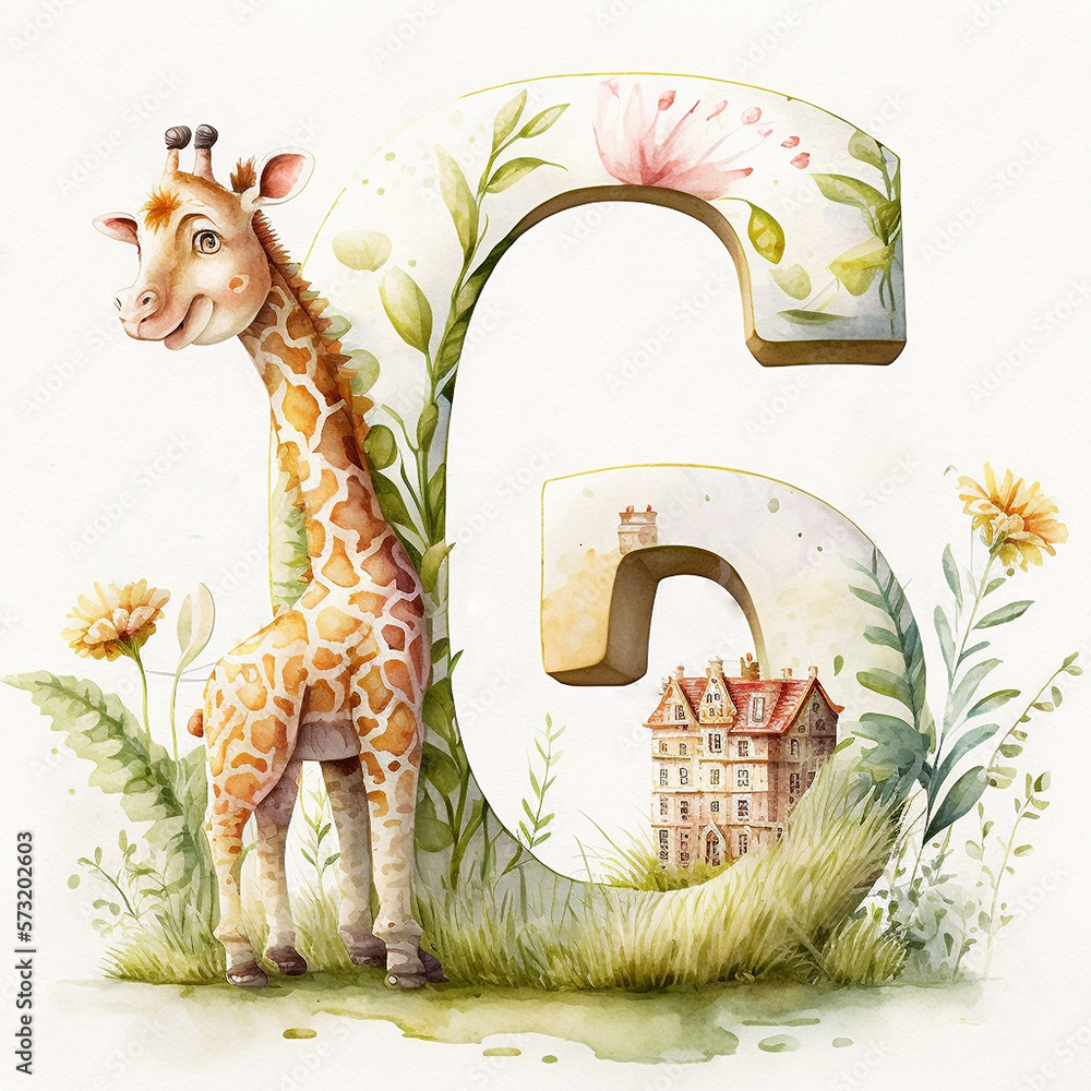 Cute Giraffe and Letter G: Exploring Nature and Learning the Alphabet ...