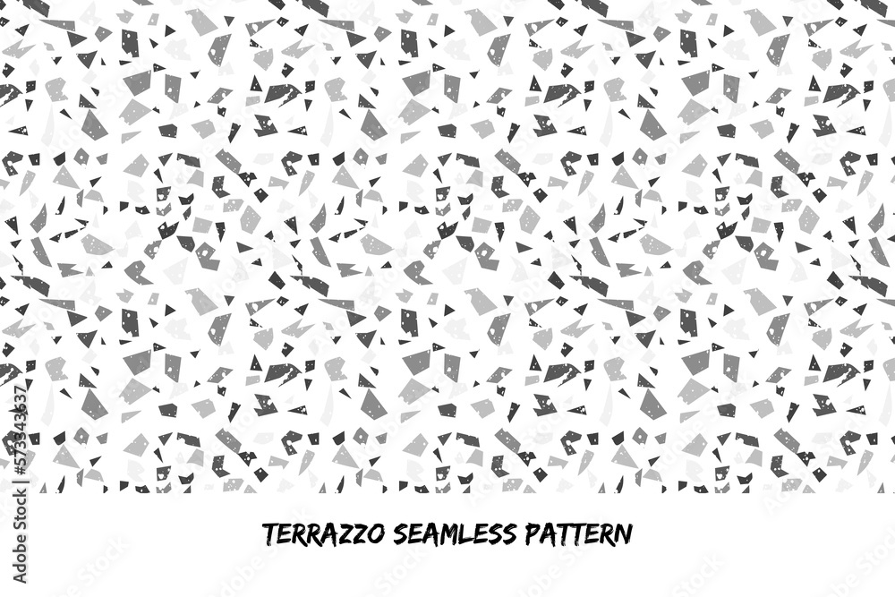 terrazzo pattern black and white. Marble floor texture.Seamless ...