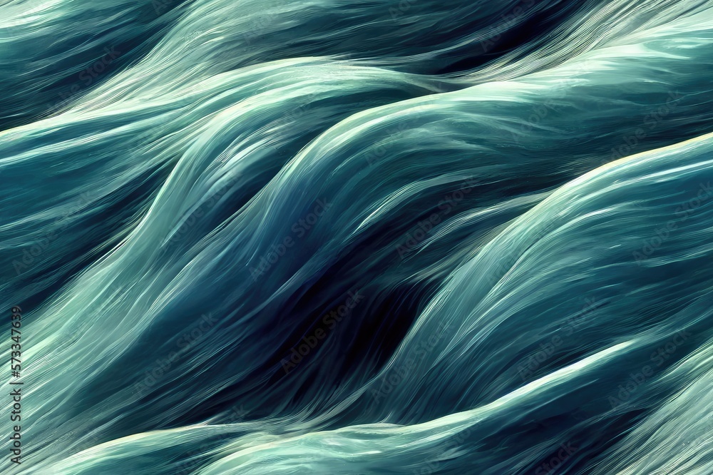 Blue Aqua Azure Ocean Sea Waves and Swirling Water Seamless Repeating ...