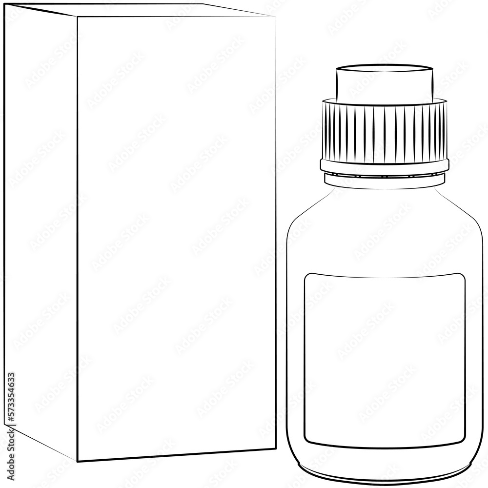 Ilustración de Stock Cough syrup, liquid syrup cough medicine bottle ...