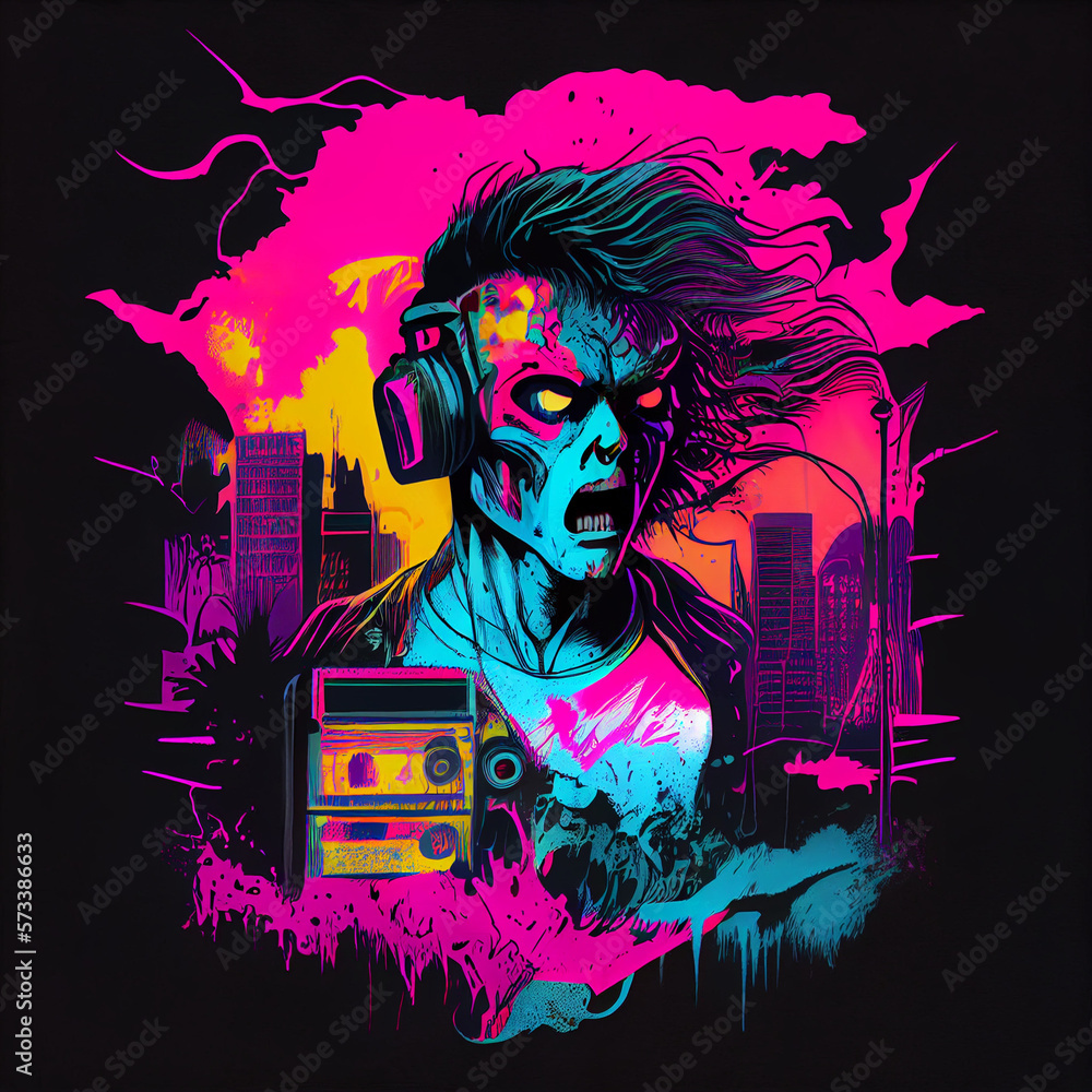 Retro meets the undead in this eye-catching design. Perfect for fans of ...