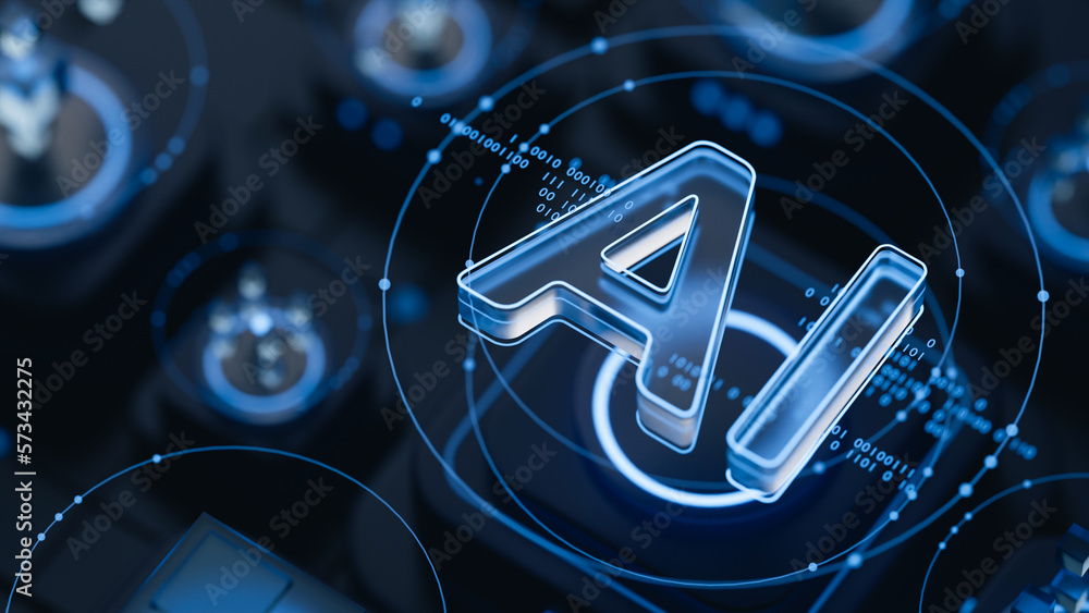 Artificial intelligence AI neural network digital brain machine deep ...