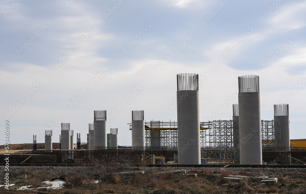Foto de Stock Construction industry. The construction site of a new ...