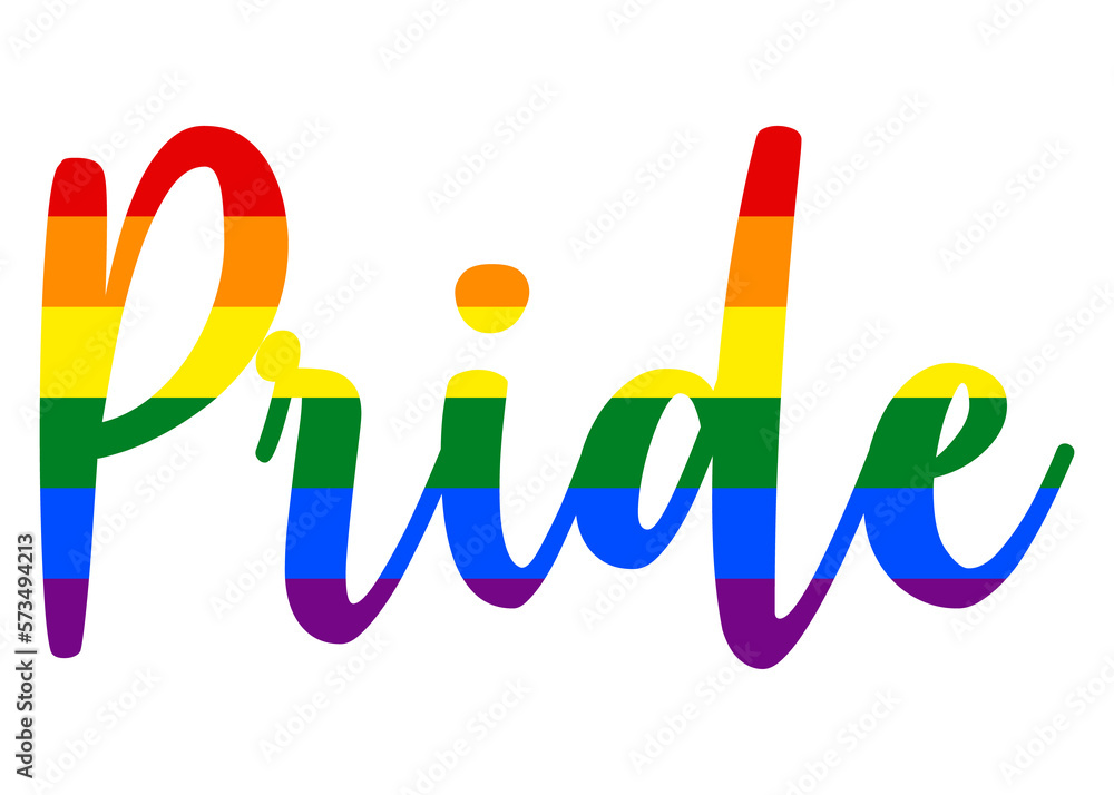 Logo lgbt. Mes del orgullo. Letras palabra Pride en texto manuscrito ...