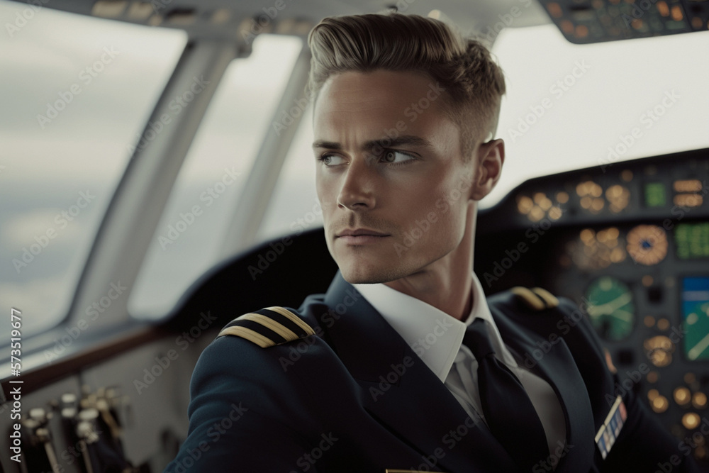 commercial pilot | In the cockpit of a modern commercial airliner, a ...