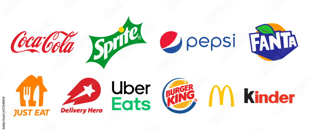 Most popular famous and biggest world company logo brands on isolated ...