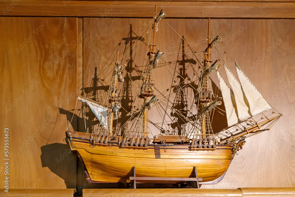 old wooden sailing ship model Stock Photo | Adobe Stock