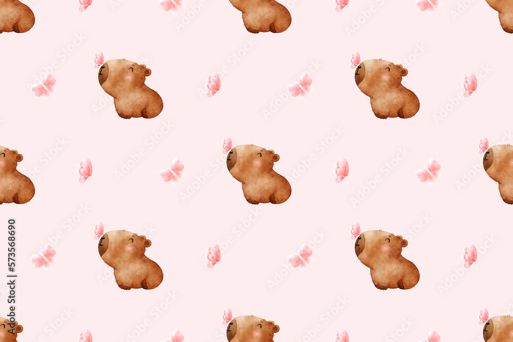 Cute Capybara Patterns, Animal Patterns, Digital Paper, Background ...
