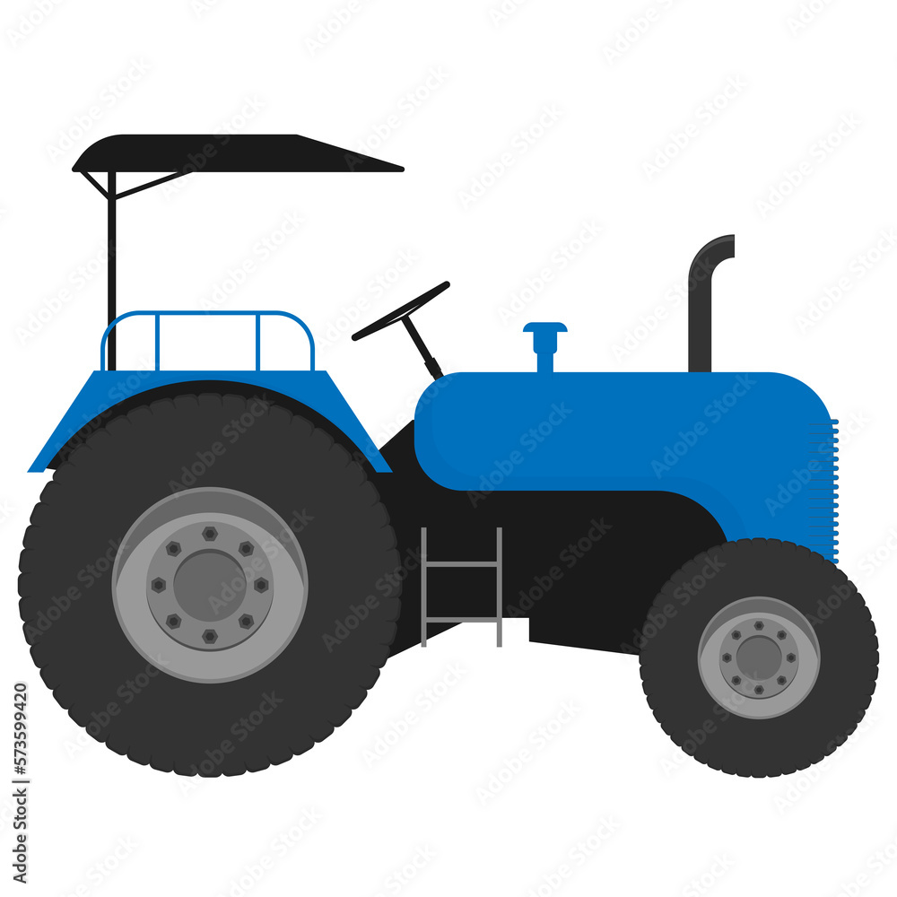 Tractor vehicle in cartoon style on PNG transparent background Stock ...