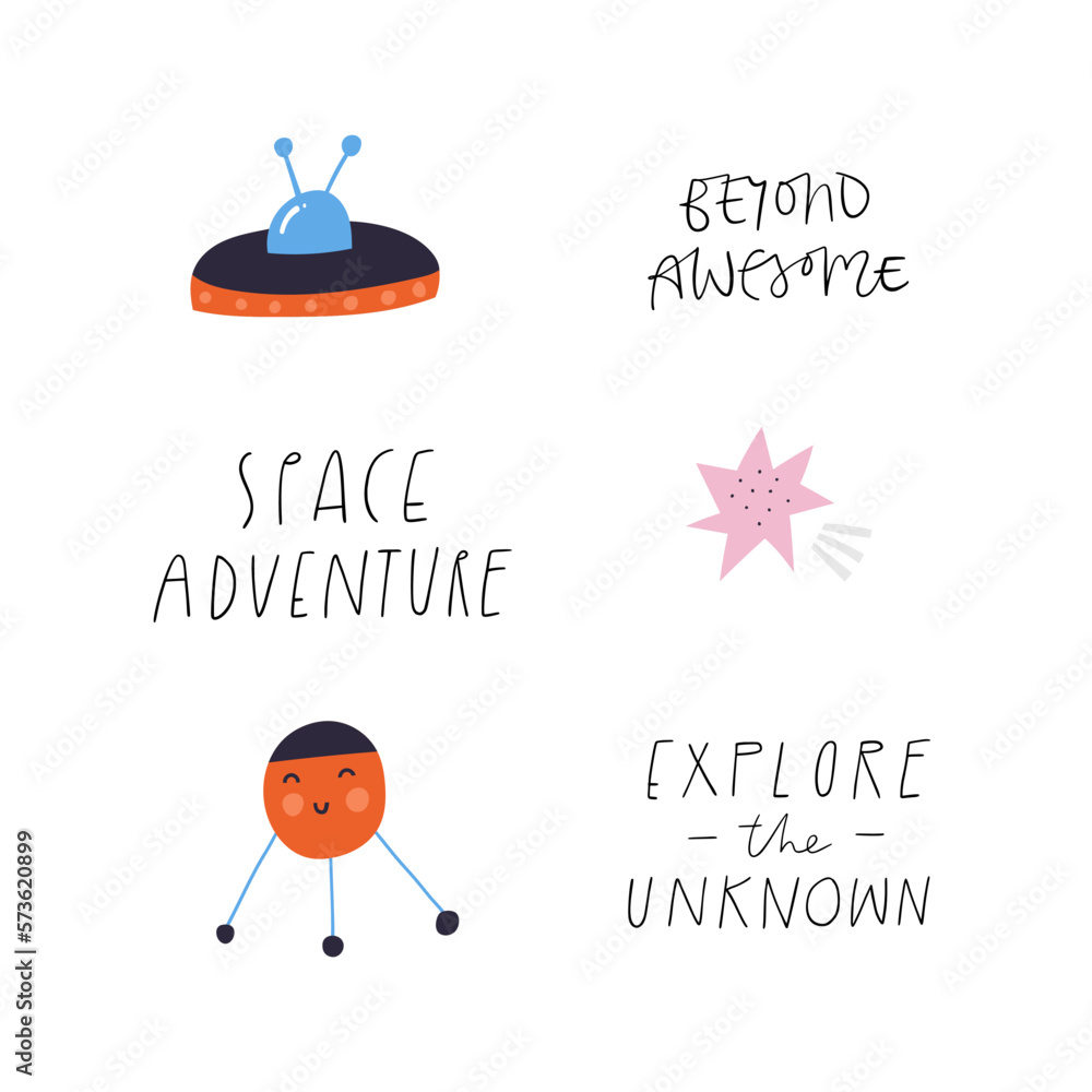 Hand drawn vector lettering quotes collection on white background ...