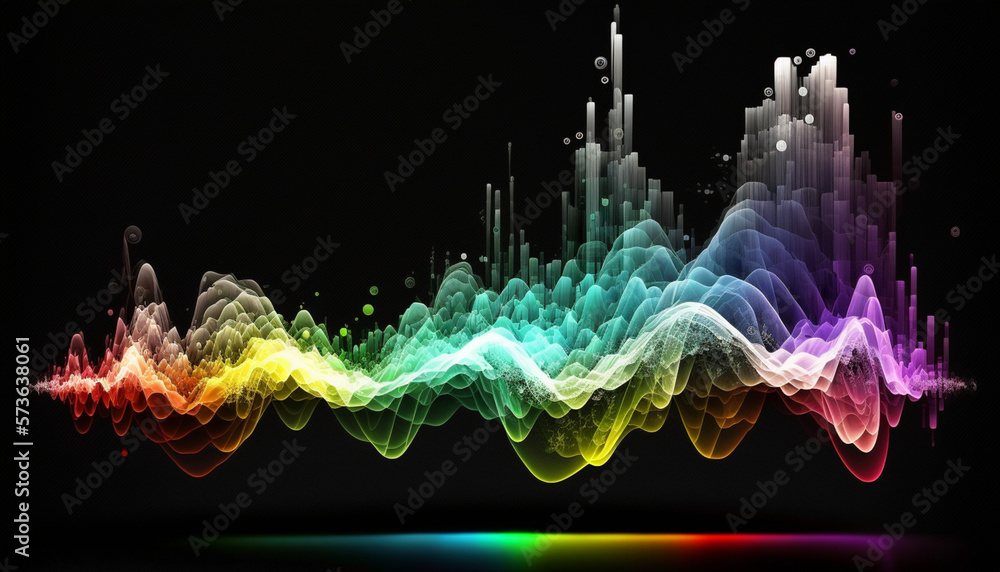 Rainbow sound wave generative AI Stock Illustration | Adobe Stock