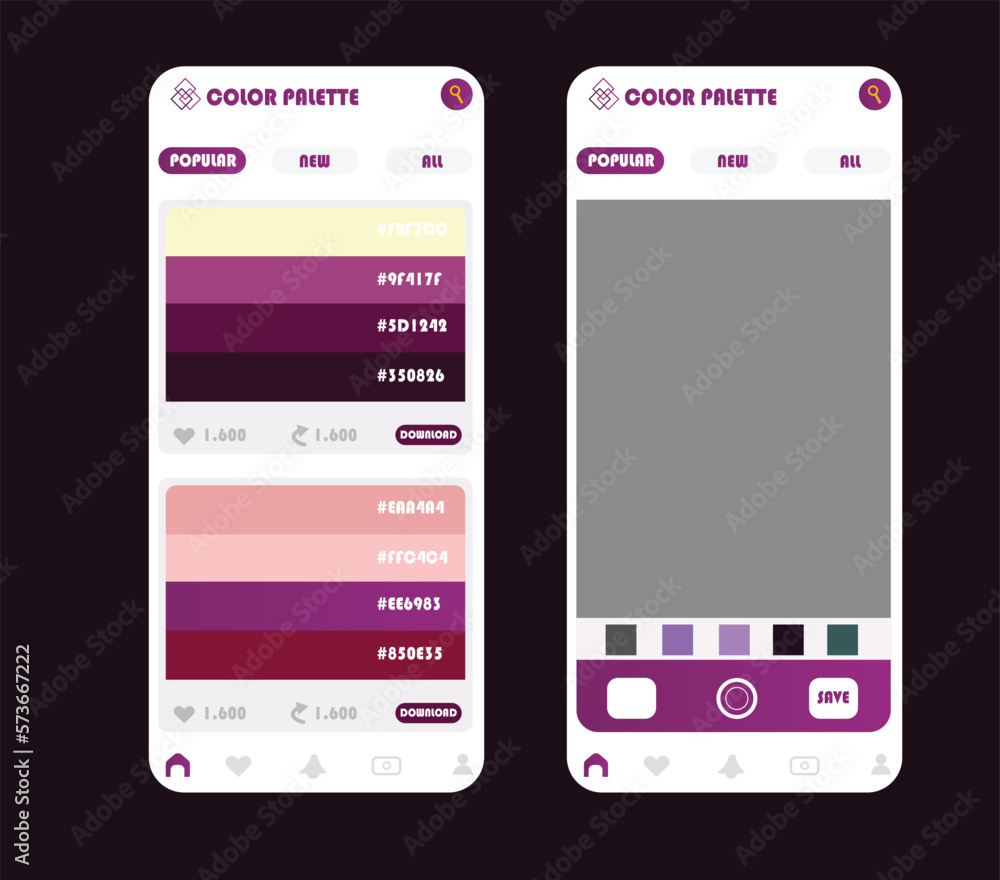 Color Palette Generator UI design Stock Vector | Adobe Stock