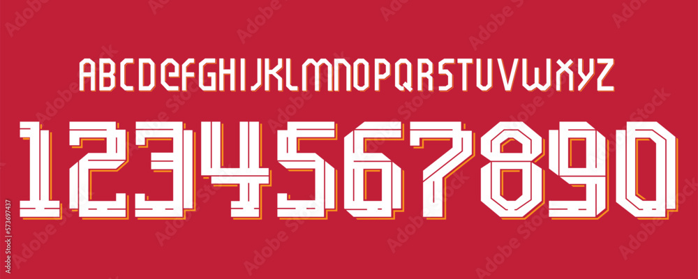 font vector team 2023 kit sport style font. football style font with ...