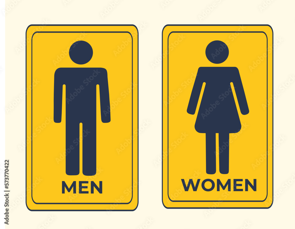 Restroom Sign Vector, Toilet Signboard Vector, Bathroom Vector Stock ...