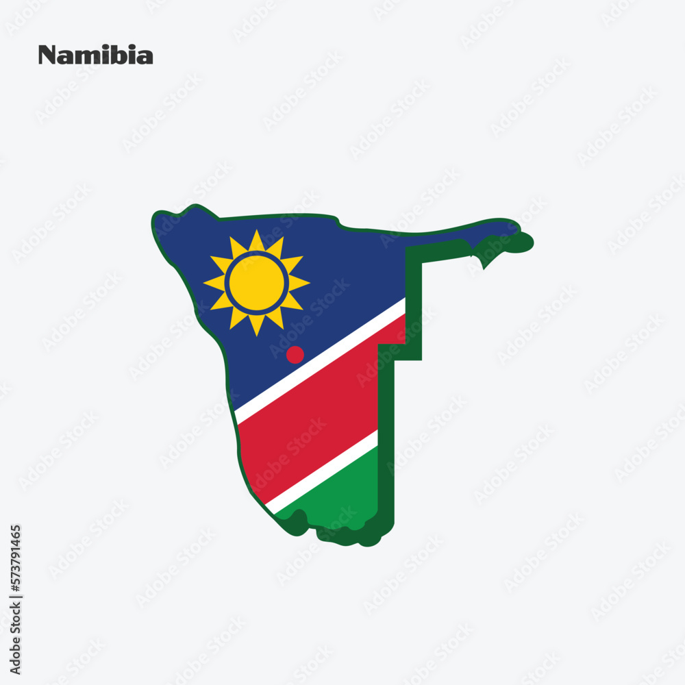 Namibia Nation Flag Map Infographic Stock Vector | Adobe Stock