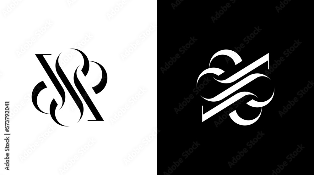 Letter sp ambigram logo fashion apparel vector monogram initial icon style Design template Stock ...