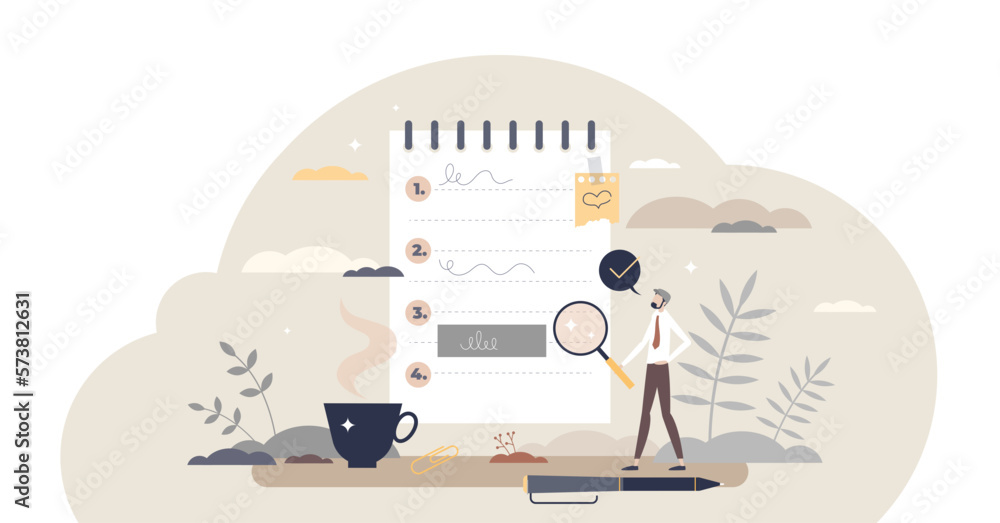 To do list with task priorities and work to reminder tiny person ...