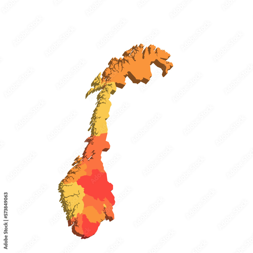 Norway political map of administrative divisions - counties and ...