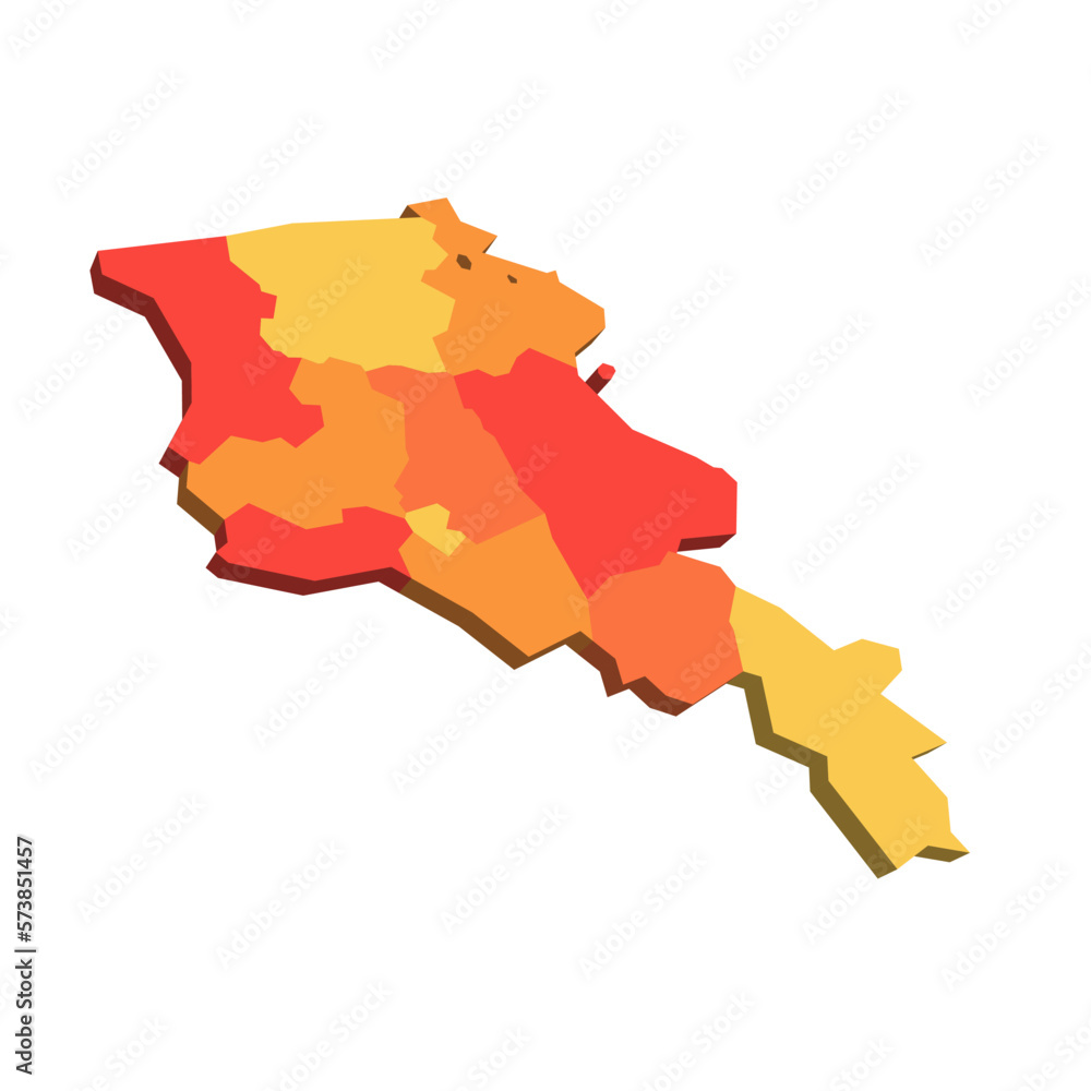 Armenia political map of administrative divisions - provinces and ...