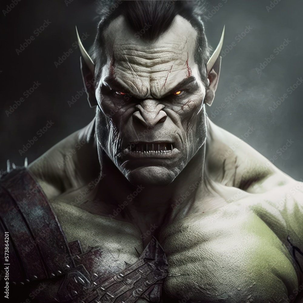 Stock-Illustration „The Intimidating and Menacing Orc Warrior Monster A ...