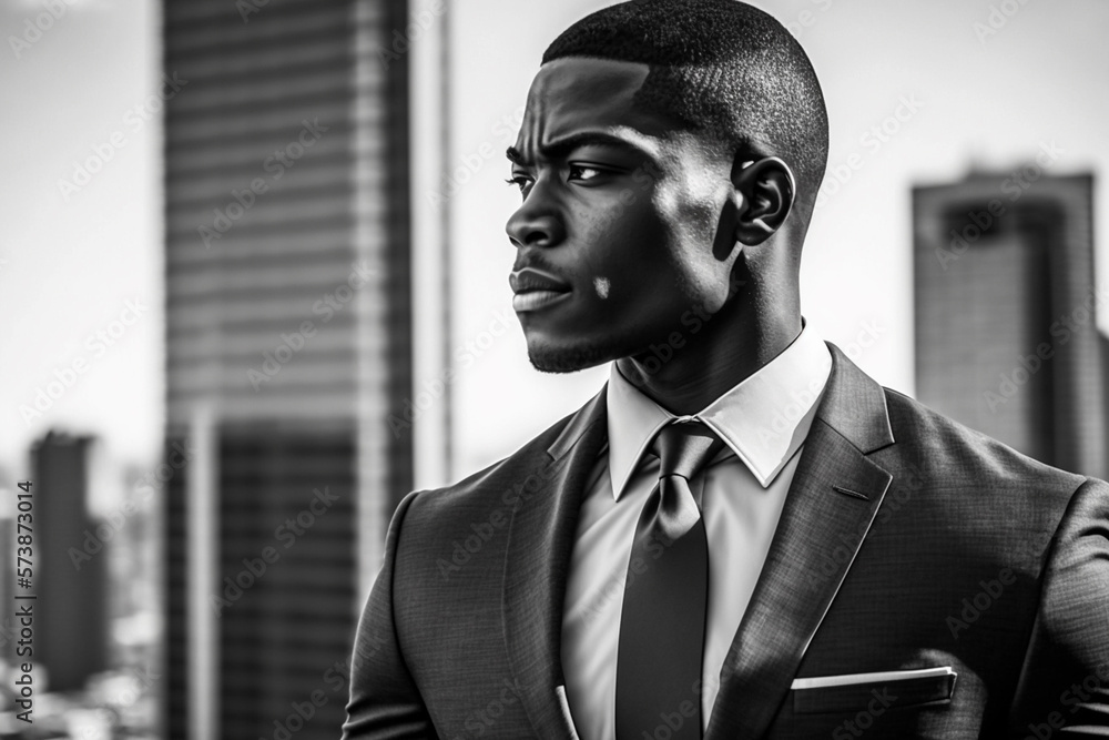 Black History Month | A strong and confident black man stands in front ...