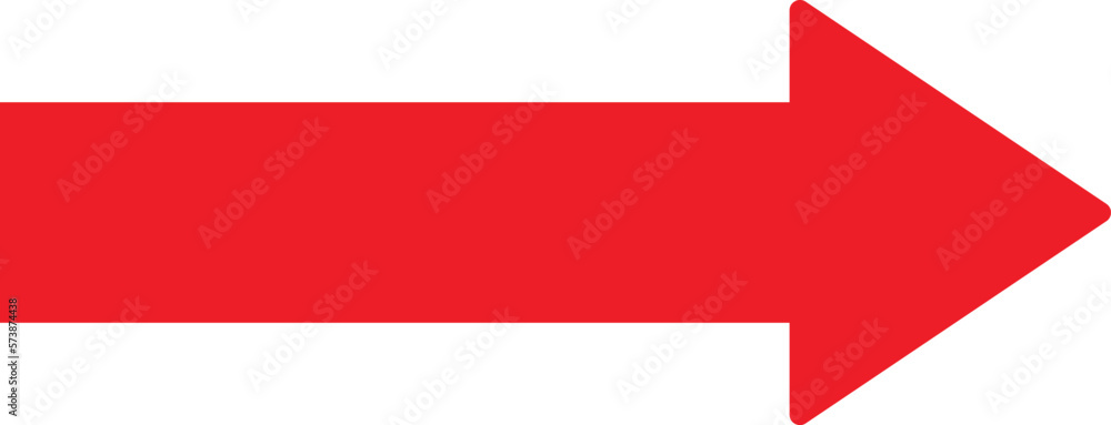 Red arrow Right vector Direction isolated on a white background. Simple ...