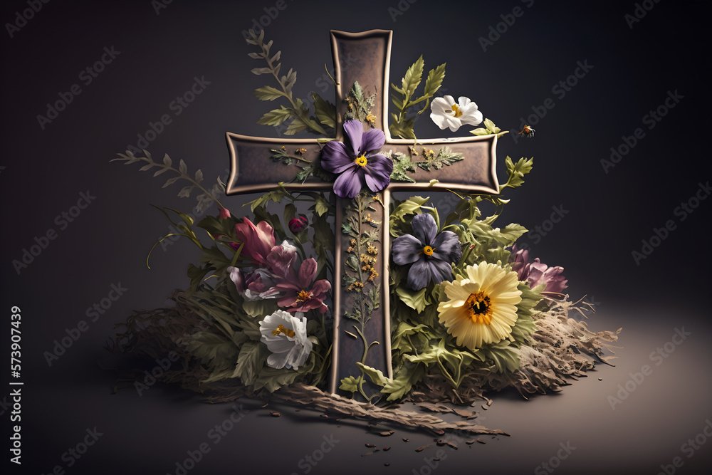 "Nature-Inspired Floral Border Design with Christian Symbolism for ...