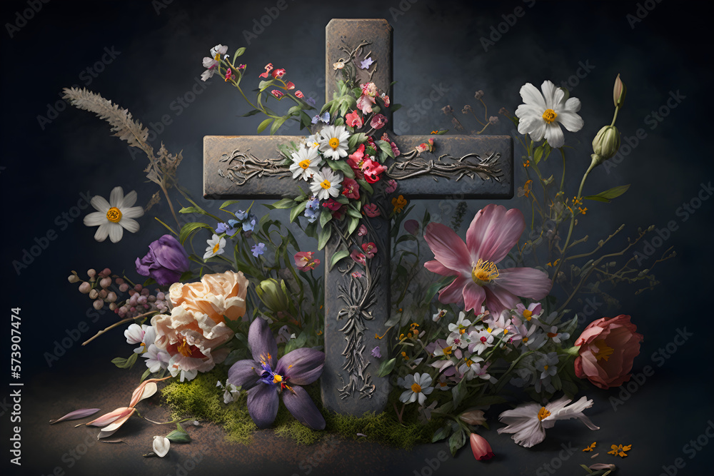 "Nature-Inspired Floral Border Design with Christian Symbolism for ...