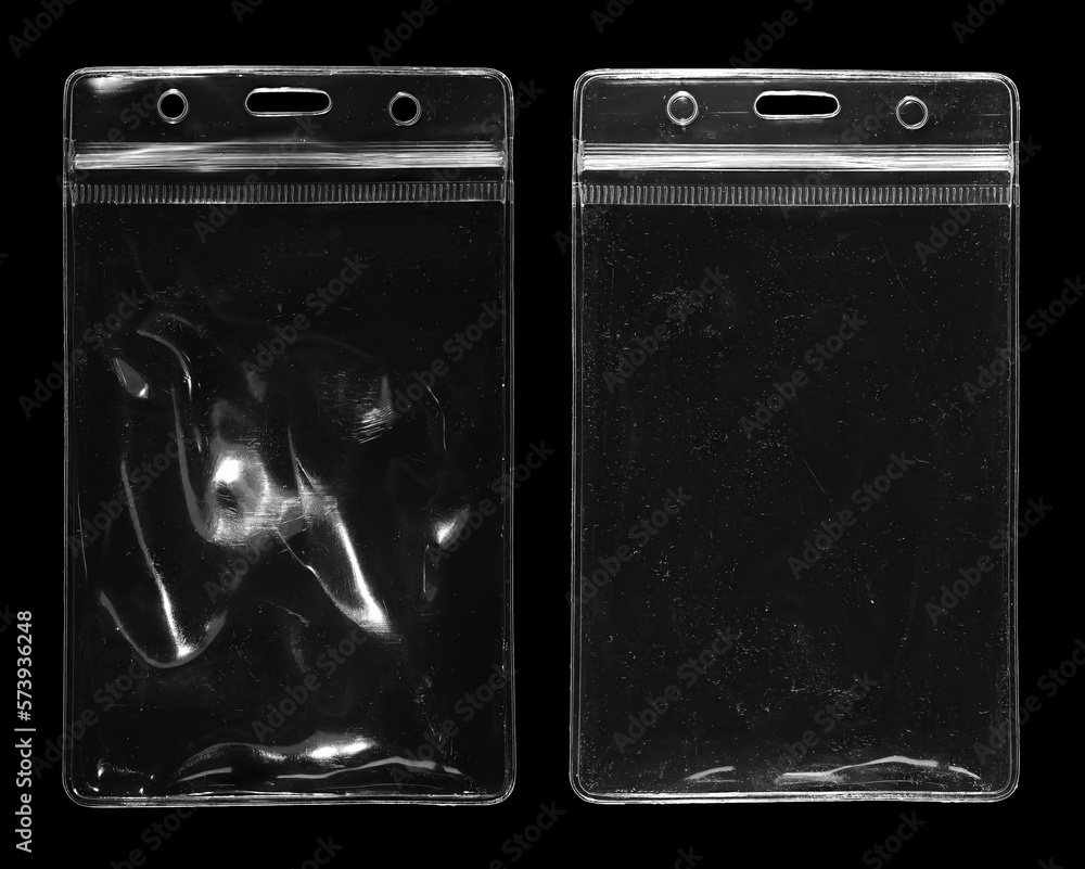 Isolated transparent zip lock plastic packaging for documents or name ...