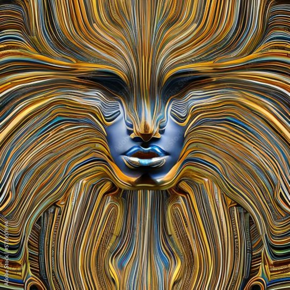 Parts of a human being with parts of a computer, forming an abstract ...