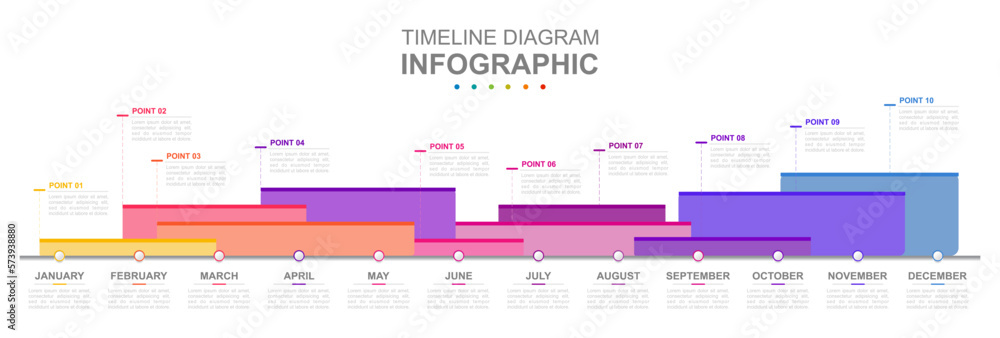 Infographic business template. Modern Timeline diagram calendar with ...