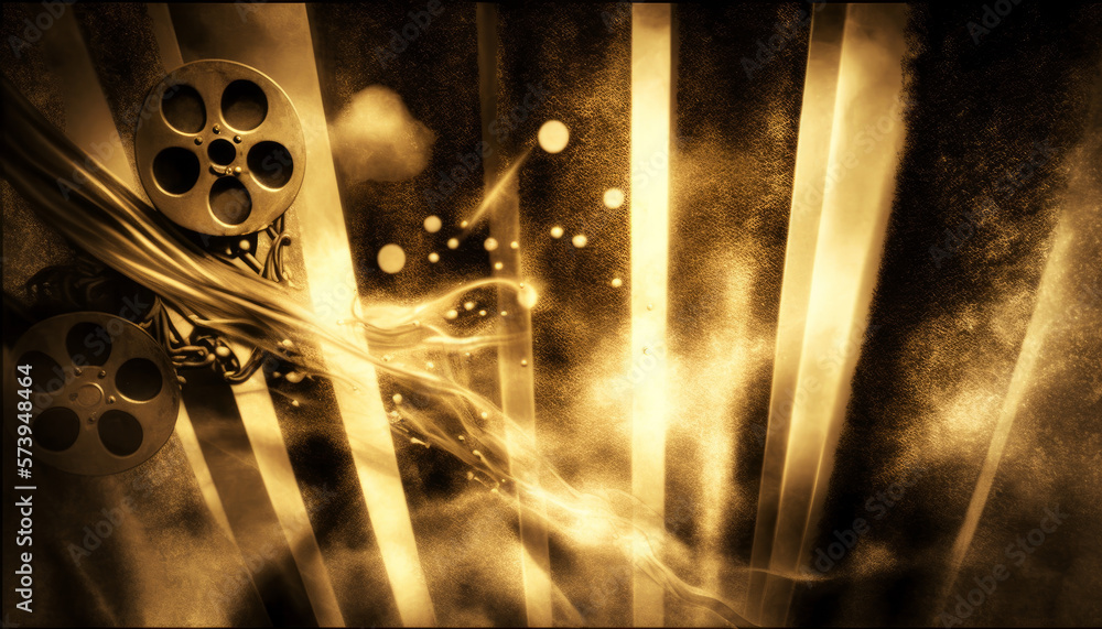 Golden background wallpaper with hollywood movie theme and film ...