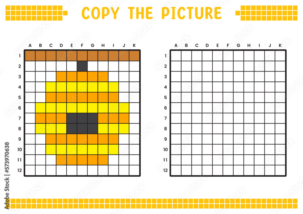 Copy the picture, complete the grid image. Educational worksheets ...