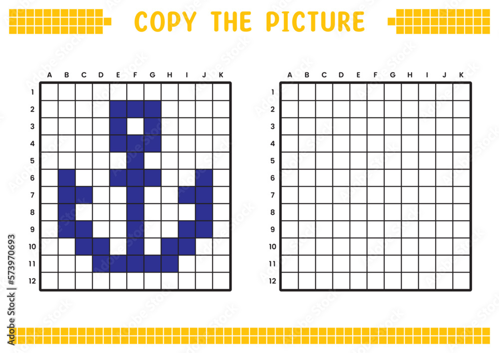 Copy the picture, complete the grid image. Educational worksheets ...