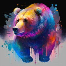 Bear, Digital Painting, Neon, Art Free Stock Photo - Public Domain Pictures