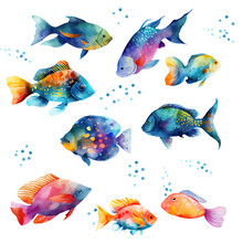 Colorful Swimming Fish Art Free Stock Photo - Public Domain Pictures