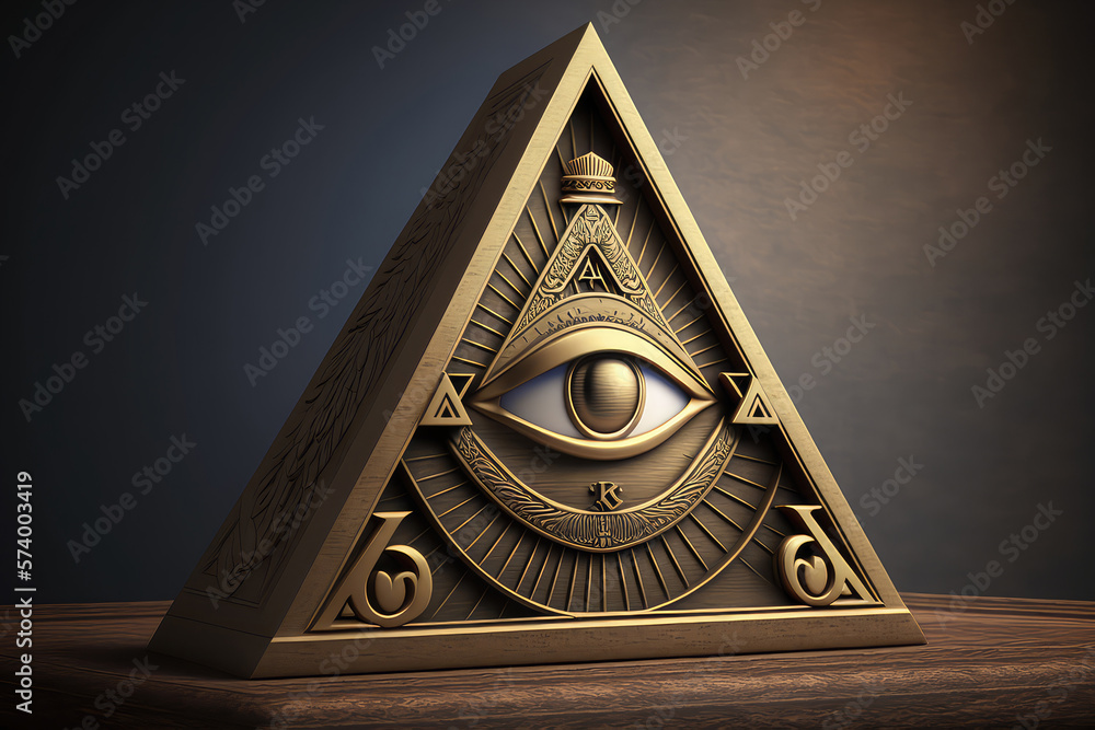 Sign Illuminati. Freemasonry. The masonic square. All seeing eye in ...