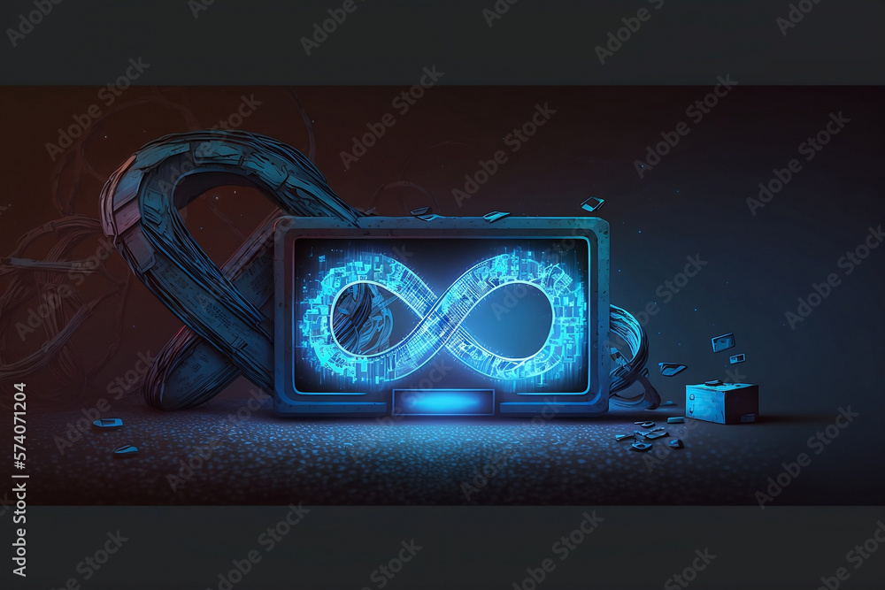 Big Screen Showing Infinity Symbol DevOps Tech Forward Future ...