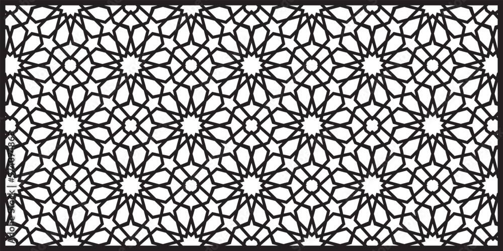 2D CAD drawing of Islamic geometric pattern. Islamic patterns use ...