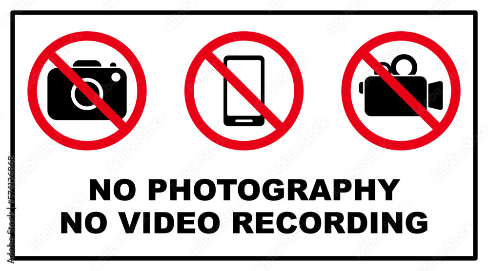 no photography video prohibited forbidden area sign printable symbol ...