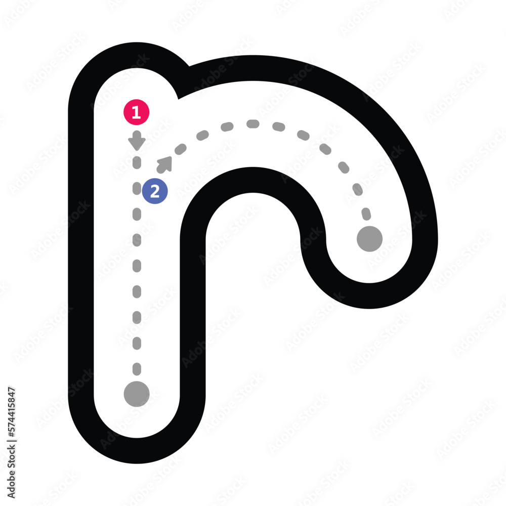 Tracing alphabet letter r lowercase prewriting dotted line element for ...